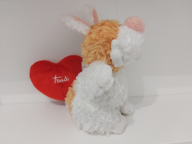 Plush Bunny With Heart. Trudi Plushies. Stuffed Funny Bunny. - Etsy