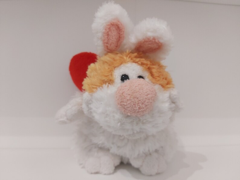 Plush Bunny With Heart. Trudi Plushies. Stuffed Funny Bunny. - Etsy