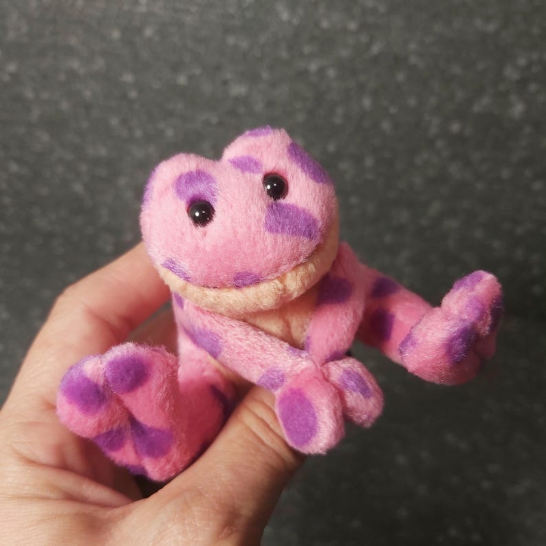 Keychain Pink Frog Plush Vintage. Pink Spotted Frog Trudi Sweet ...