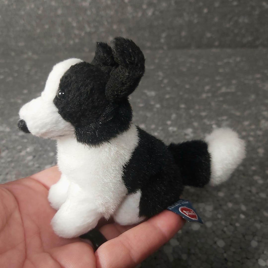 Dog Border Collie Plush. Trudi Vintage. Small Border Collie Puppy Dog ...