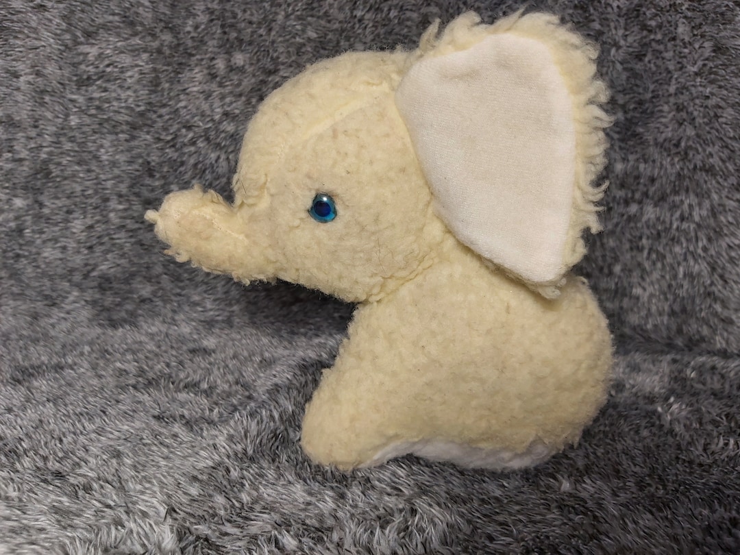 Elephant Plush. Vintage Stuffed Elephant Overall. Stuffed Animal ...