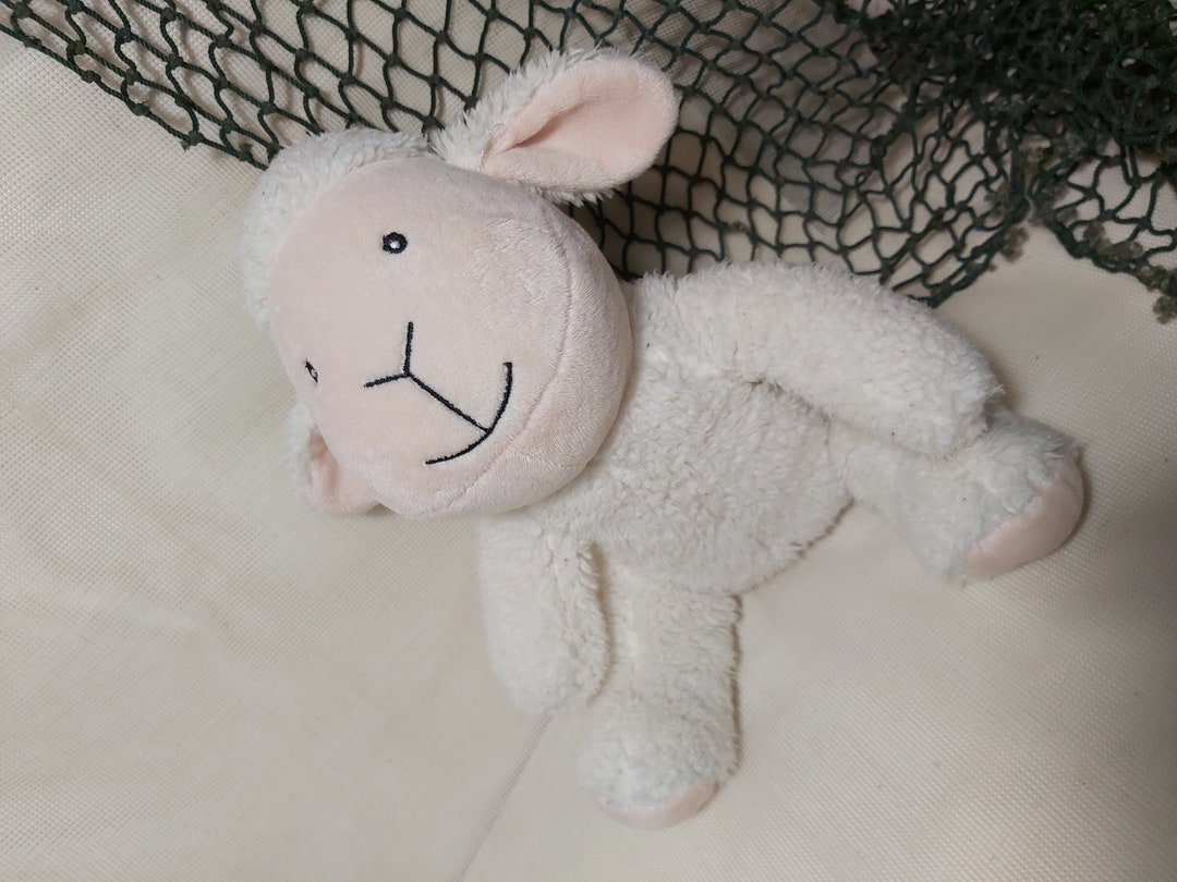 10" Vintage Sheep, Tukan, Germany. Stuffed White Plush Sheep. Old Soft ...