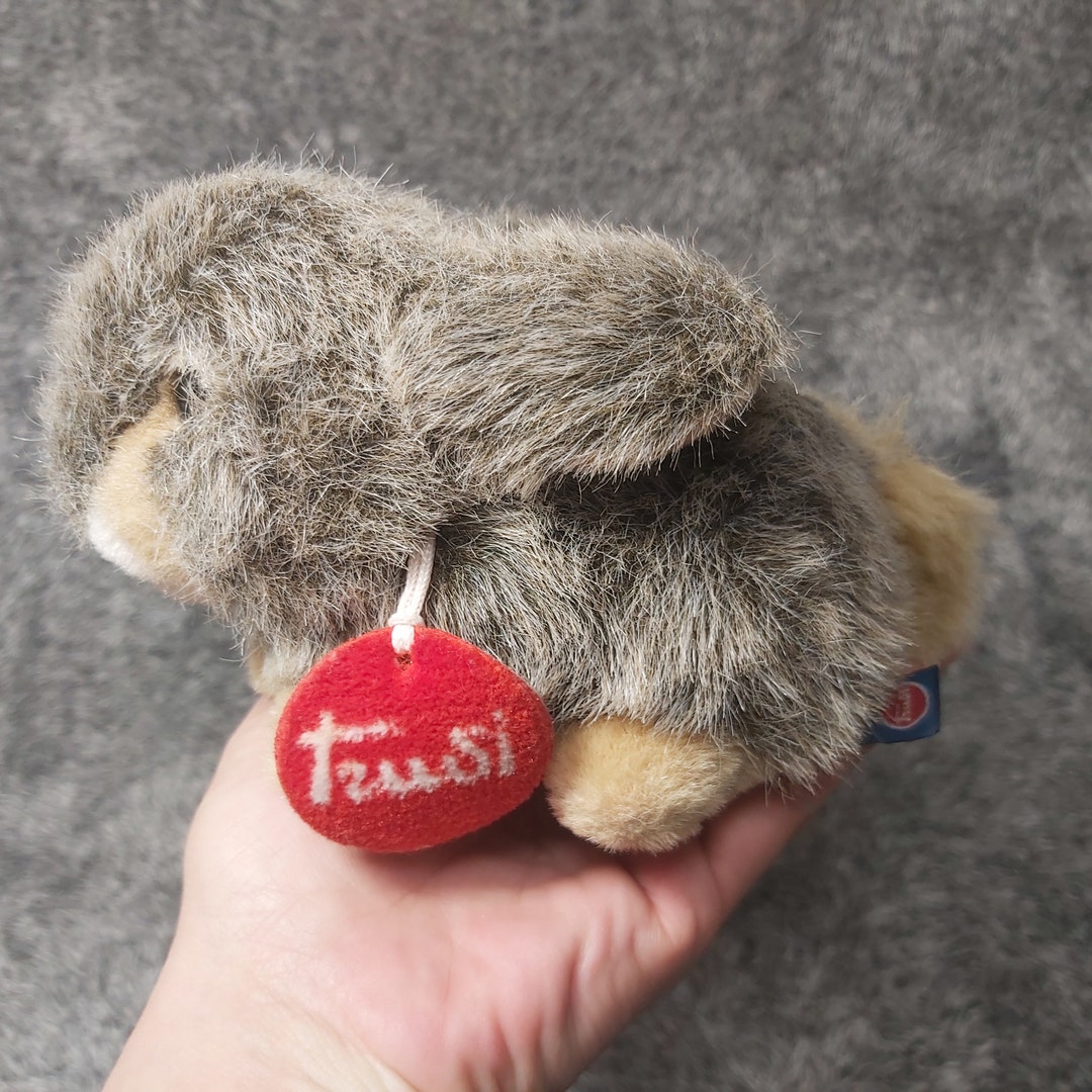 Gray Rabbit Plush. Vintage Trudi. Realistic Gray Rabbit Stuffed Animal ...