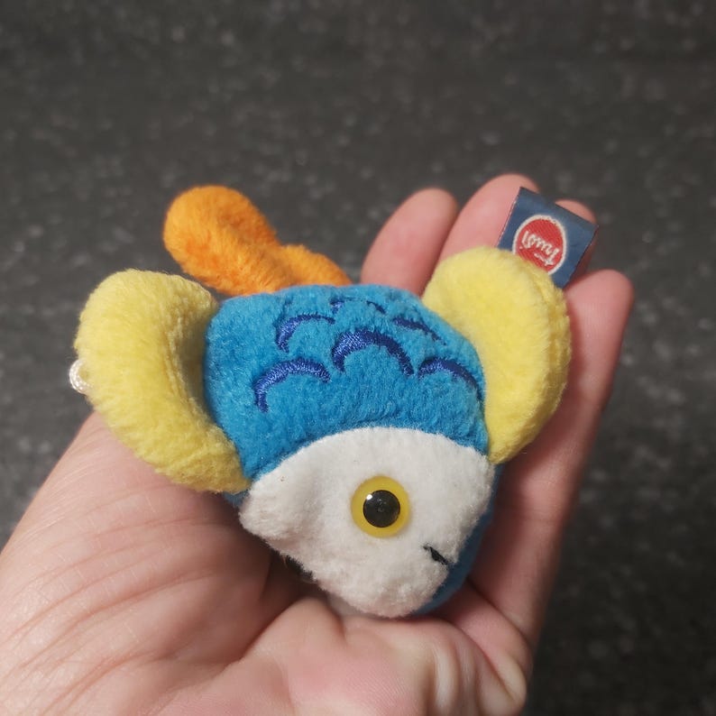Blue Yellow Fish Plush Vintage. Small Fish Trudi Sweet Collection. Blue ...