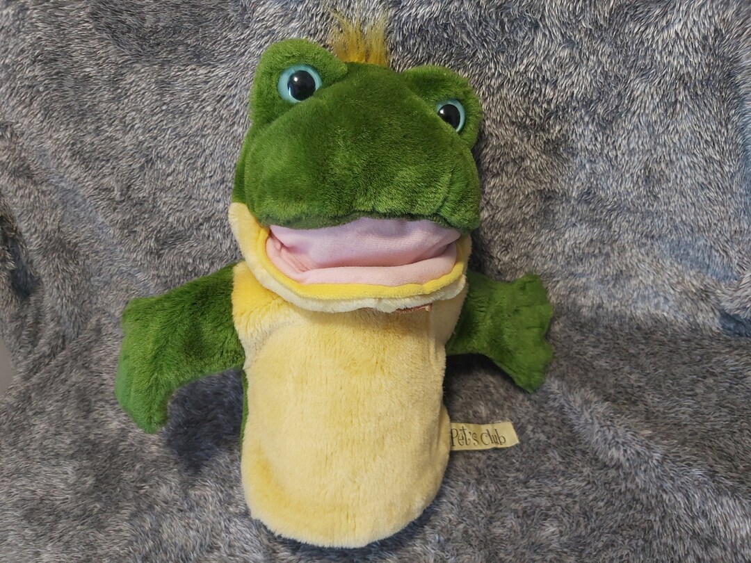 Frog Plush Puppet. Frog Hand Puppet Plush. Stuffed Frog Open Mouth ...