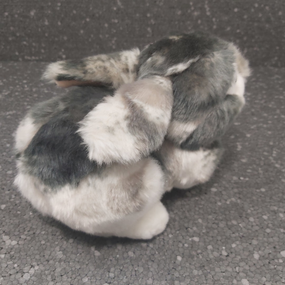 Realistic Gray Spotted Rabbit Plush Vintage. Stuffed Rabbit Vintage ...