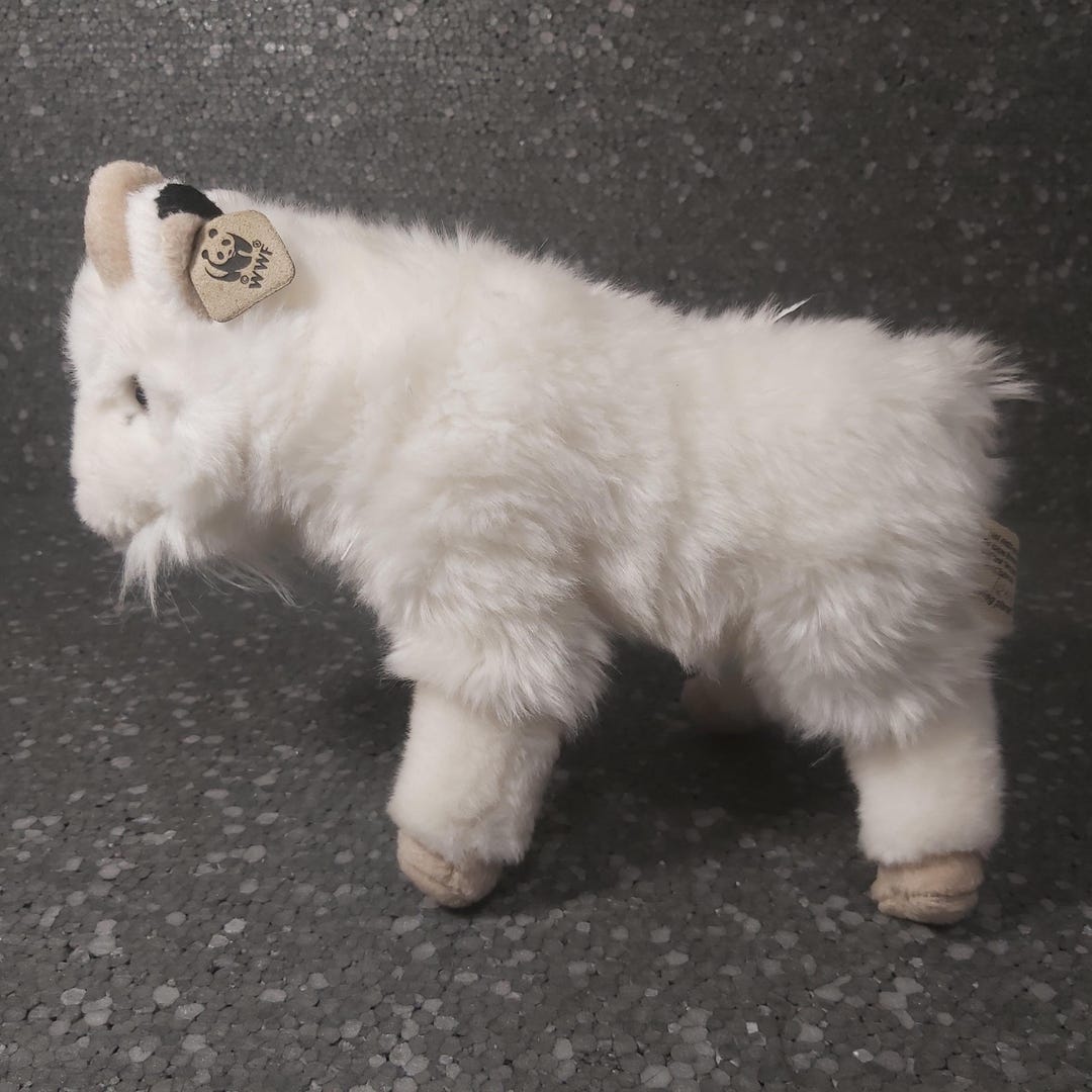 Mountain Goat WWF Plush Vintage. White Goat Stuffed Animal. Mountain ...