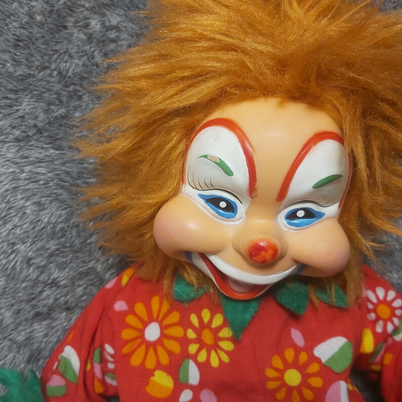 Vintage Rushton Star Creation Clown 1960s. Vintage Stuffed Clown Rubber ...
