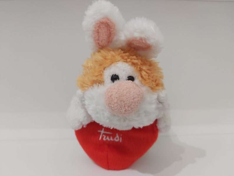 Plush Bunny With Heart. Trudi Plushies. Stuffed Funny Bunny. - Etsy
