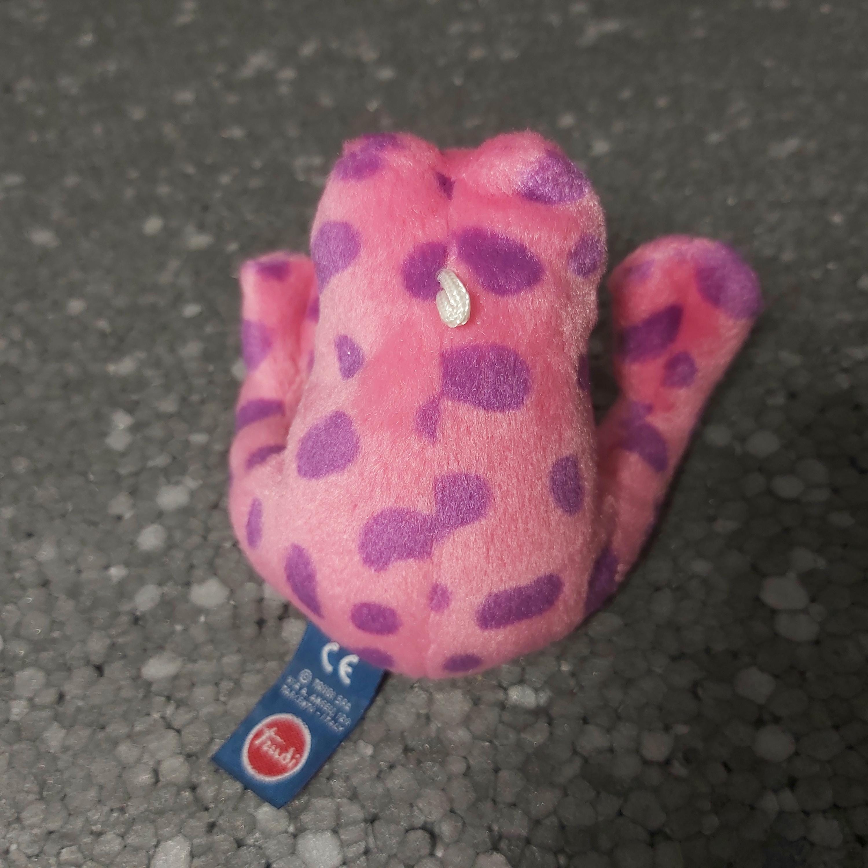 Keychain Pink Frog Plush Vintage. Pink Spotted Frog Trudi Sweet ...