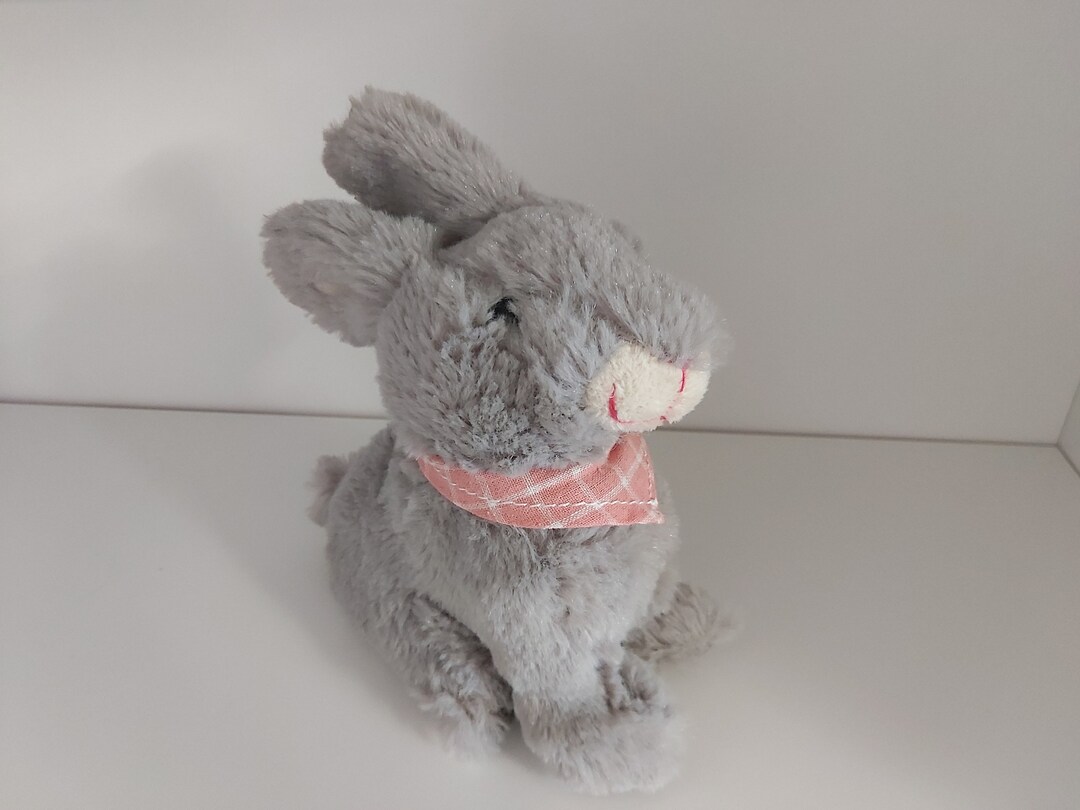 Gray Rabbit Plush. Stuffed Gray Bunny Vintage. Plush Gray Bunny - Etsy