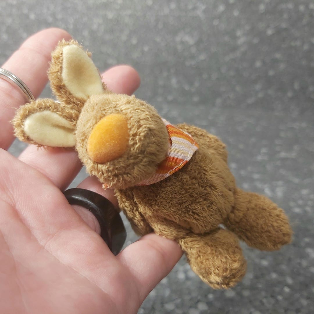 Brown Bunny Nici Keychain Bunny Plush. Stuffed Bunny Keychain Plush ...