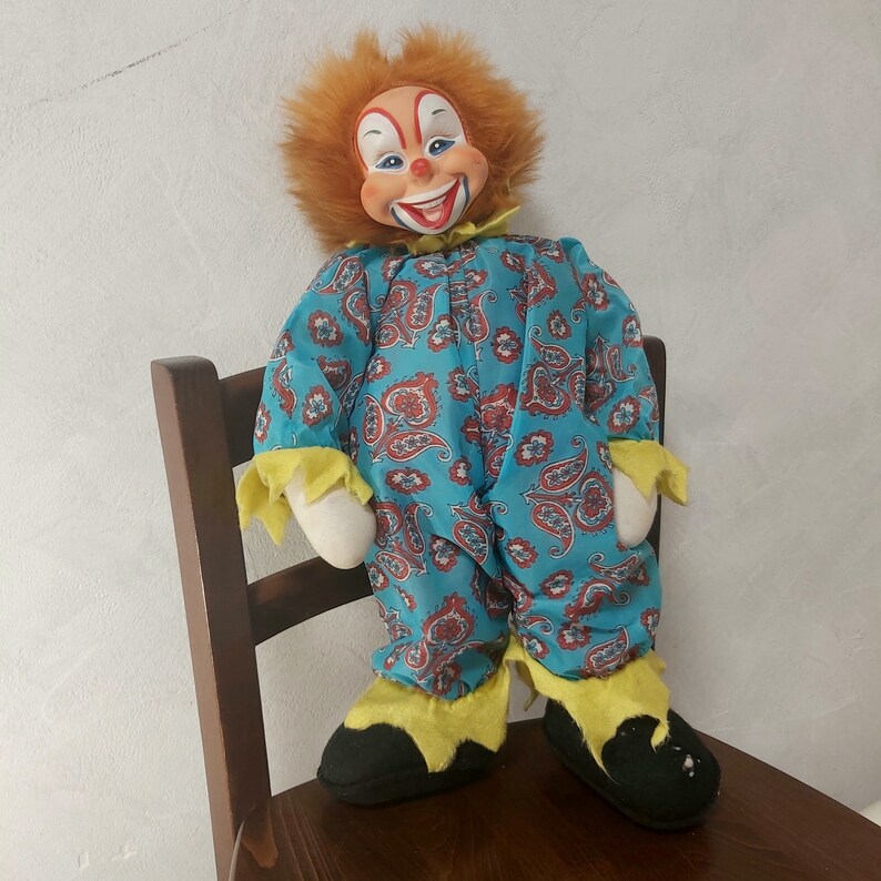 Vintage Rushton Star Clown. Vintage Large Stuffed Clown Rushton Rubber ...
