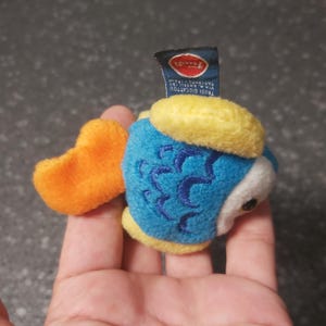 Blue Yellow Fish Plush Vintage. Small Fish Trudi Sweet Collection. Blue ...