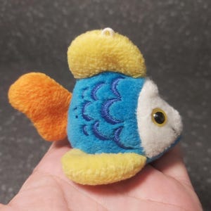 Blue Yellow Fish Plush Vintage. Small Fish Trudi Sweet Collection. Blue ...
