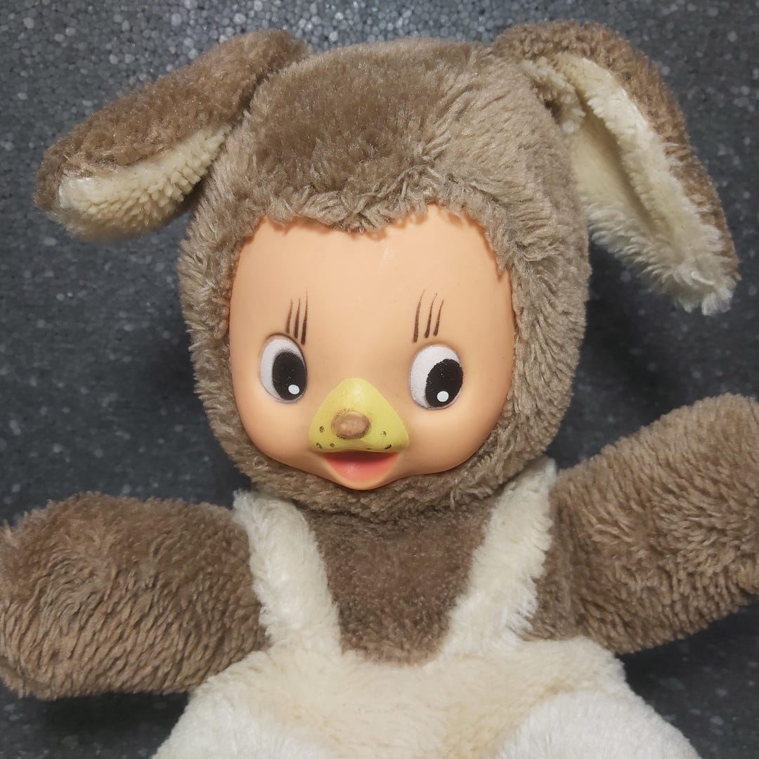 Bunny Doll Vintage Rubber Face Plush Rabbit. German Vintage Bunny Plush ...