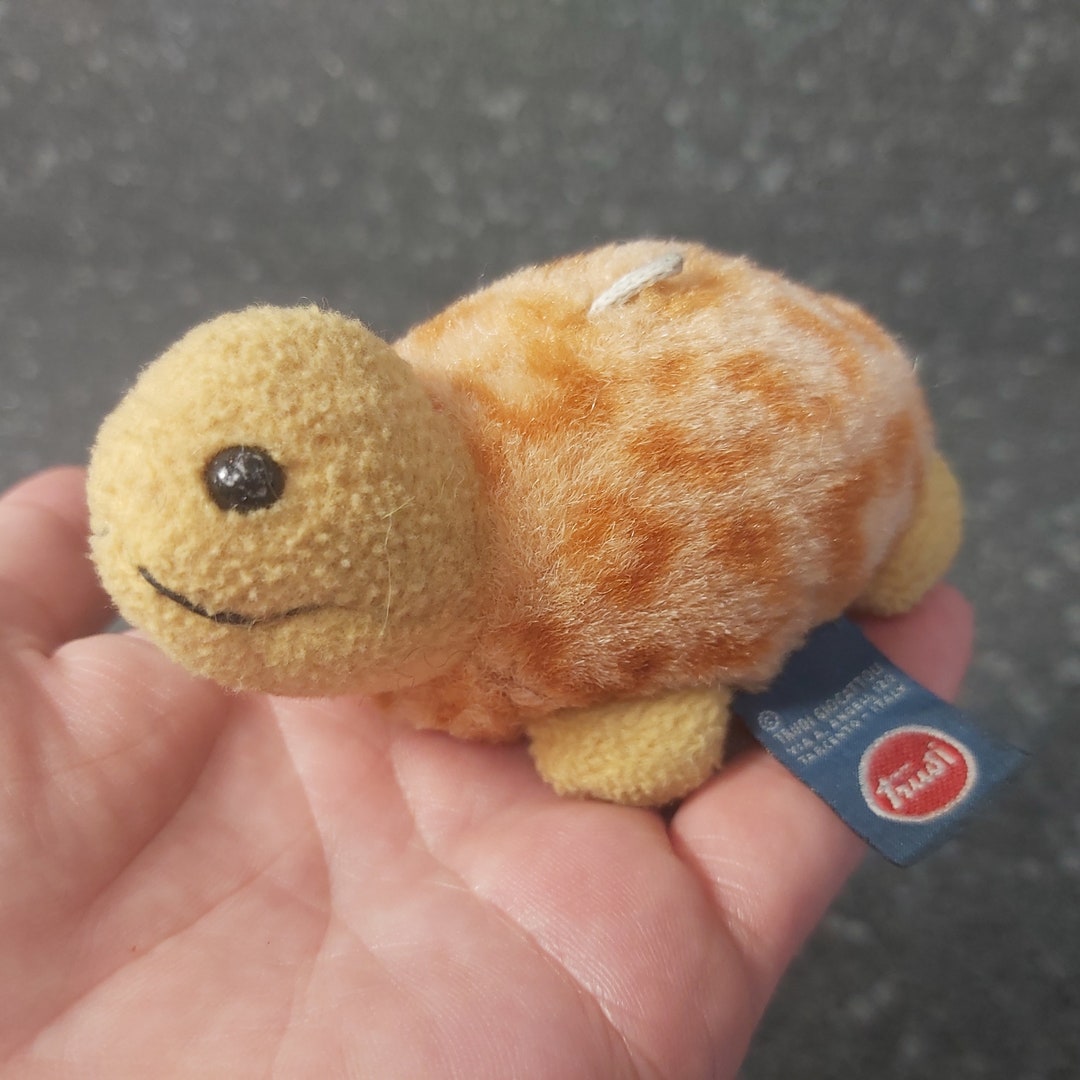 Orange Beige Turtle Plush Vintage. Turtle Stuffed Animal Vintage Turtle ...