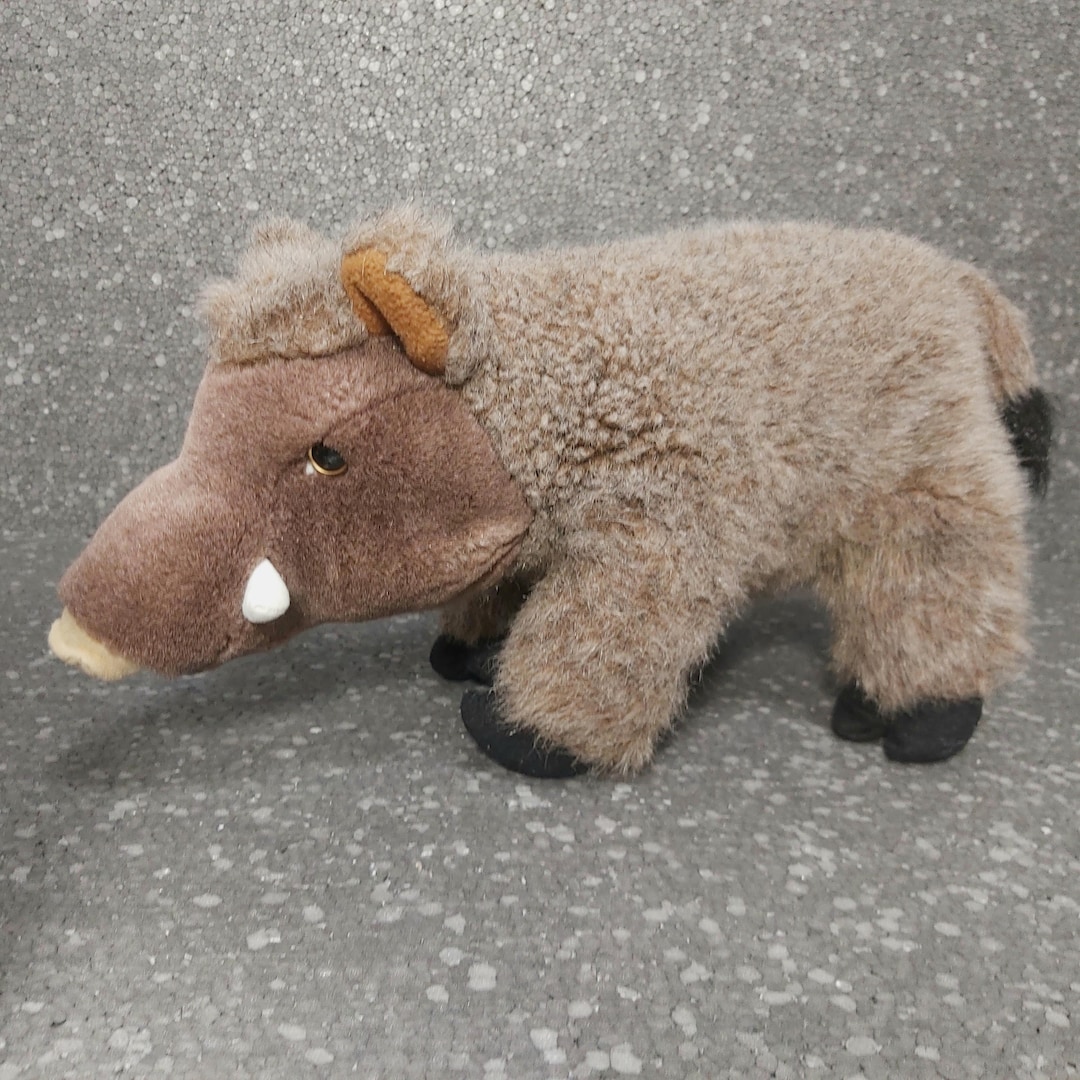 Large Wild Boar Plush Vintage. Wild Boar Stuffed Animal Vintage ...