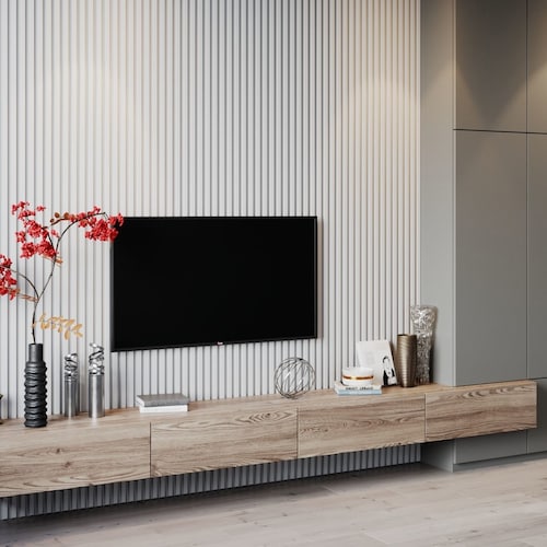 Floating Walnut Media Console - Etsy