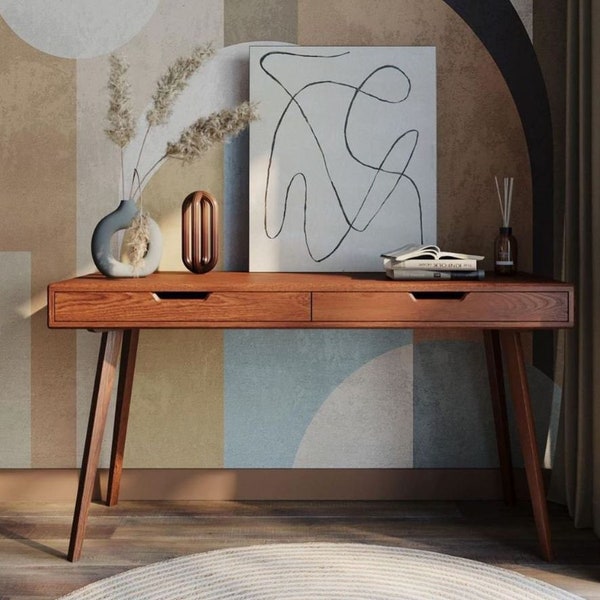 Solid Wood Desk - Etsy