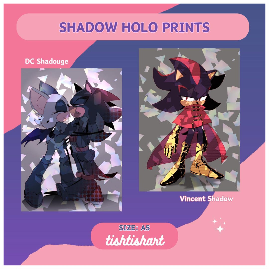 Shadow the Hedgehog Rainbow Shard A5 Foil Prints - Etsy