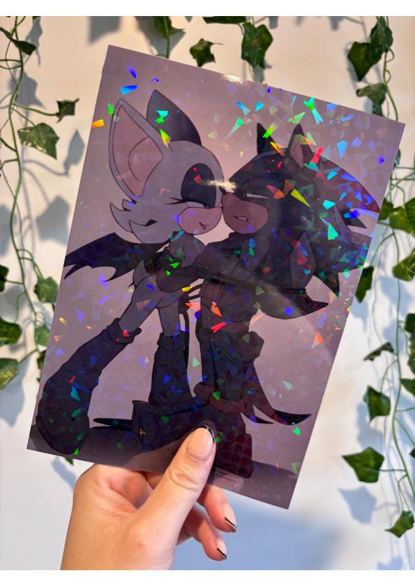 Shadow the Hedgehog Rainbow Shard A5 Foil Prints - Etsy