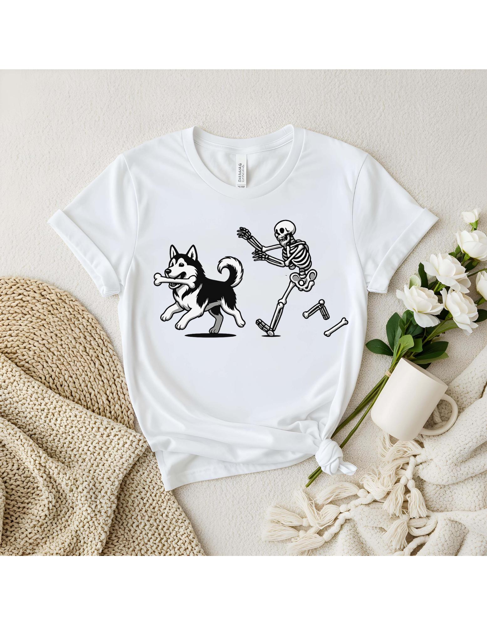 Funny Husky Skeleton T-shirt: Halloween Dog Lover Tee - Etsy