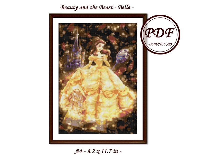 Beauty and the Beast 2 Sizes / Princess Belle / Cross - Etsy