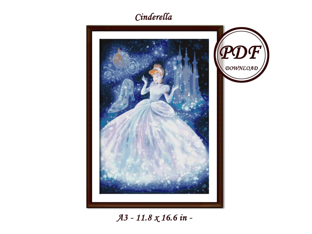 Cinderella - 2 Sizes - / Princess / Cross Stitch PDF Pattern / Instant ...