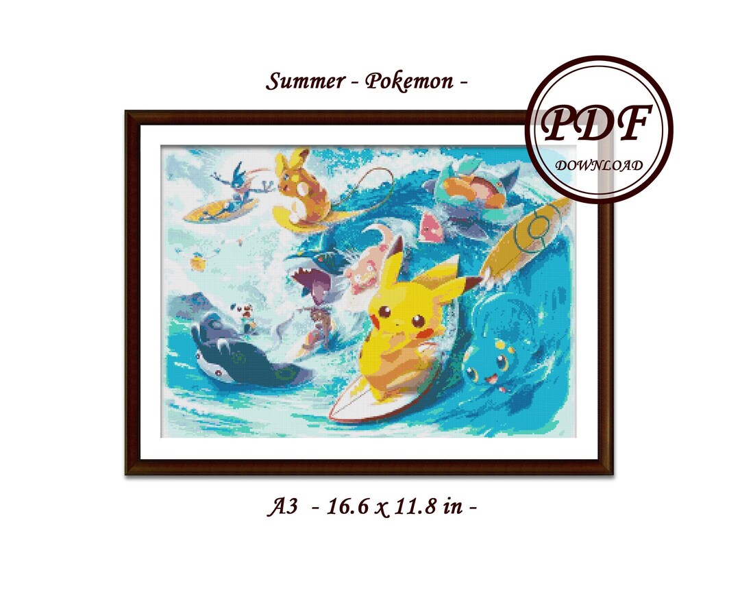 Surfendes Pokemon / Kreuzstich PDF Muster / Instant Download - Etsy ...