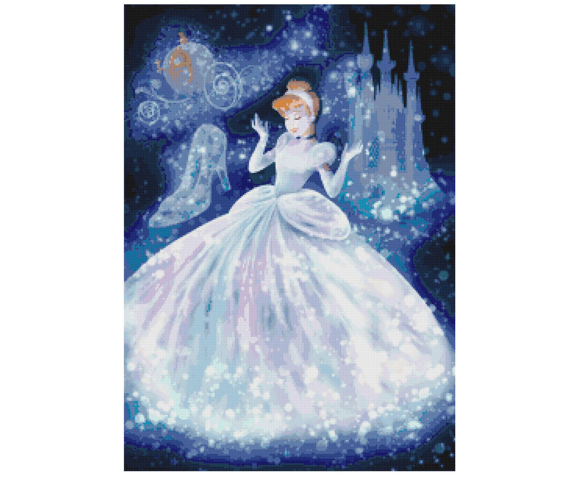 Cinderella 2 Sizes / Princess / Cross Stitch PDF Pattern / Instant ...