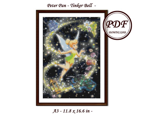 Tinker Bell 2 Sizes / Peter Pan / Cross Stitch PDF Pattern - Etsy