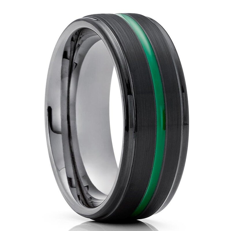 Green Tungsten Ring - Etsy