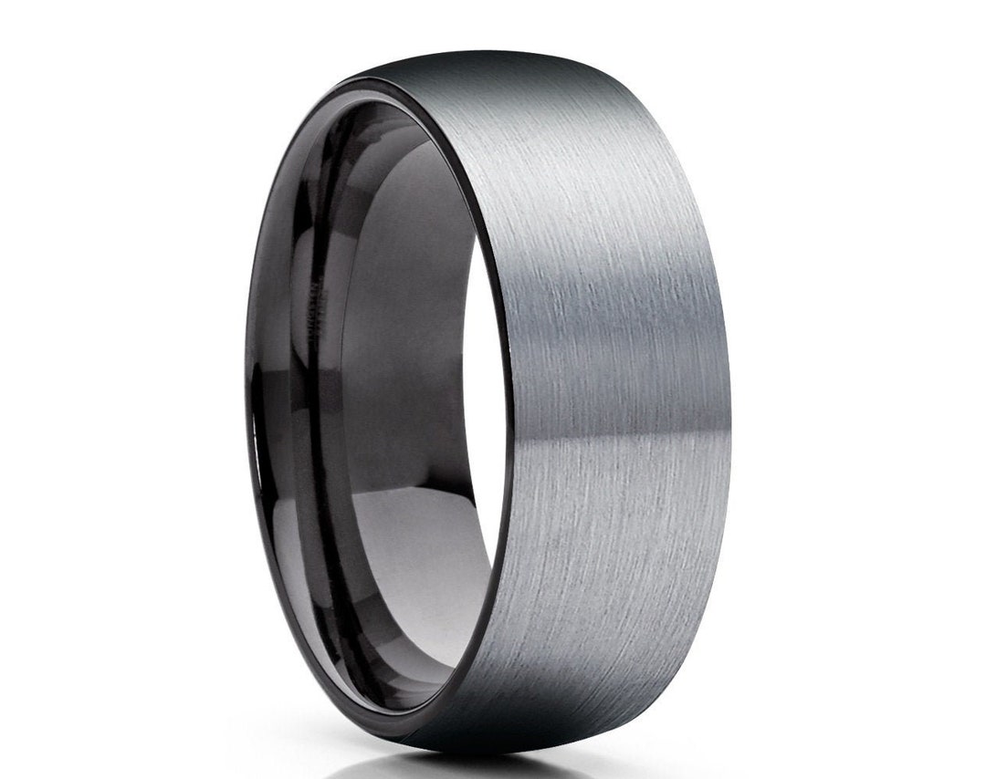 Gunmetal Tungsten Wedding Ring|gunmetal Wedding Bands|gray Tungsten ...