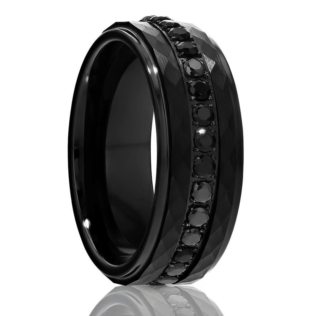 8mm Man's Black Tungsten Ring,wedding Band,anniversary,engagement ...