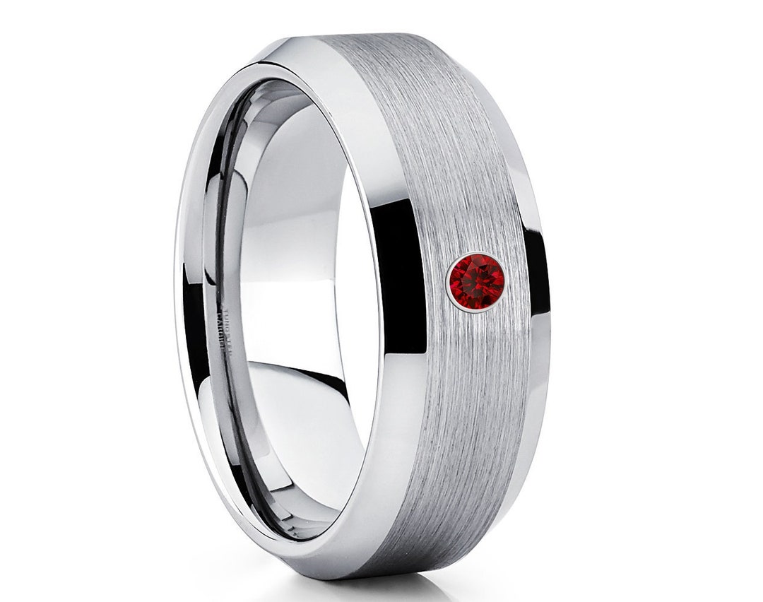 Ruby Tungsten Wedding Ring,men's Tungsten Wedding Bands,tungsten ...
