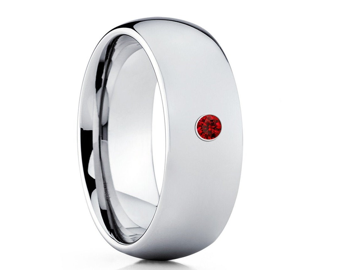 Tungsten Wedding Ring,ruby Wedding Ring,tungsten Carbide Ring,men ...
