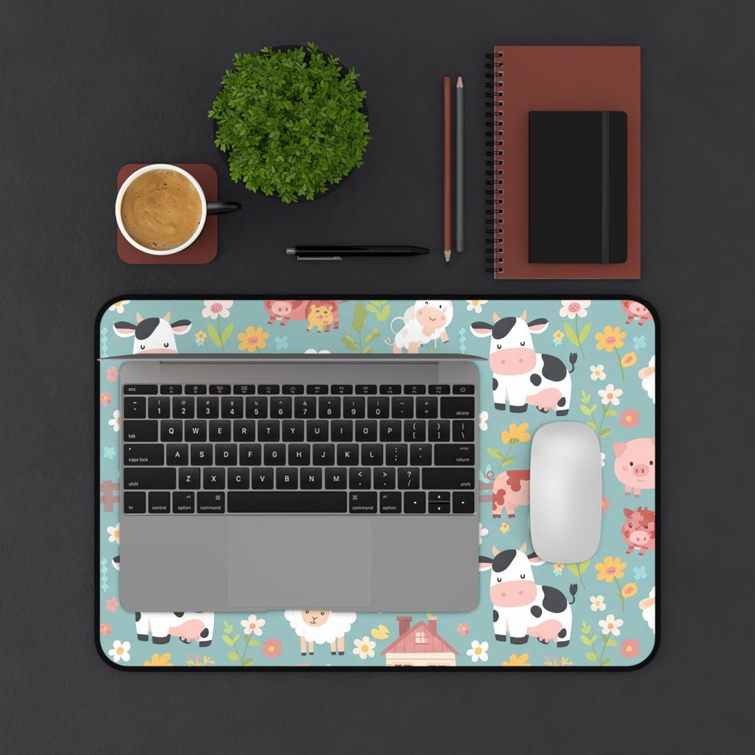 Farm Animal Desk Mat, Cute Cow Pig Sheep Desk Pad, Office Decor, Animal ...