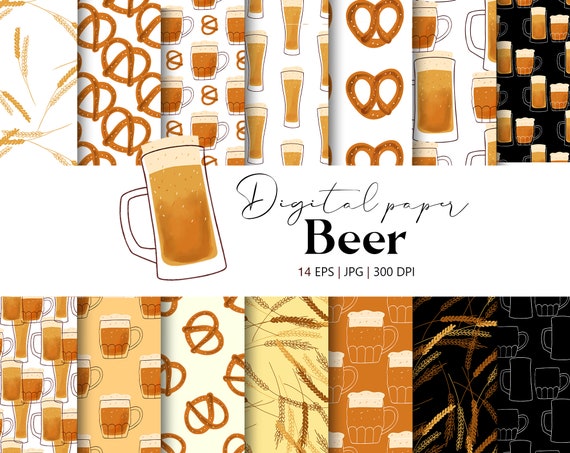 Beer Digital Paper Collection - Etsy