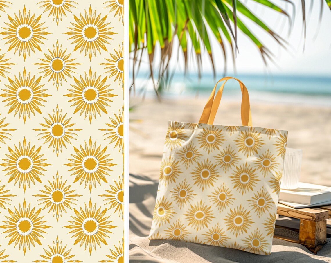 12 Seamless Sun Patterns | Sunshine Digital Paper | Instant Download ...