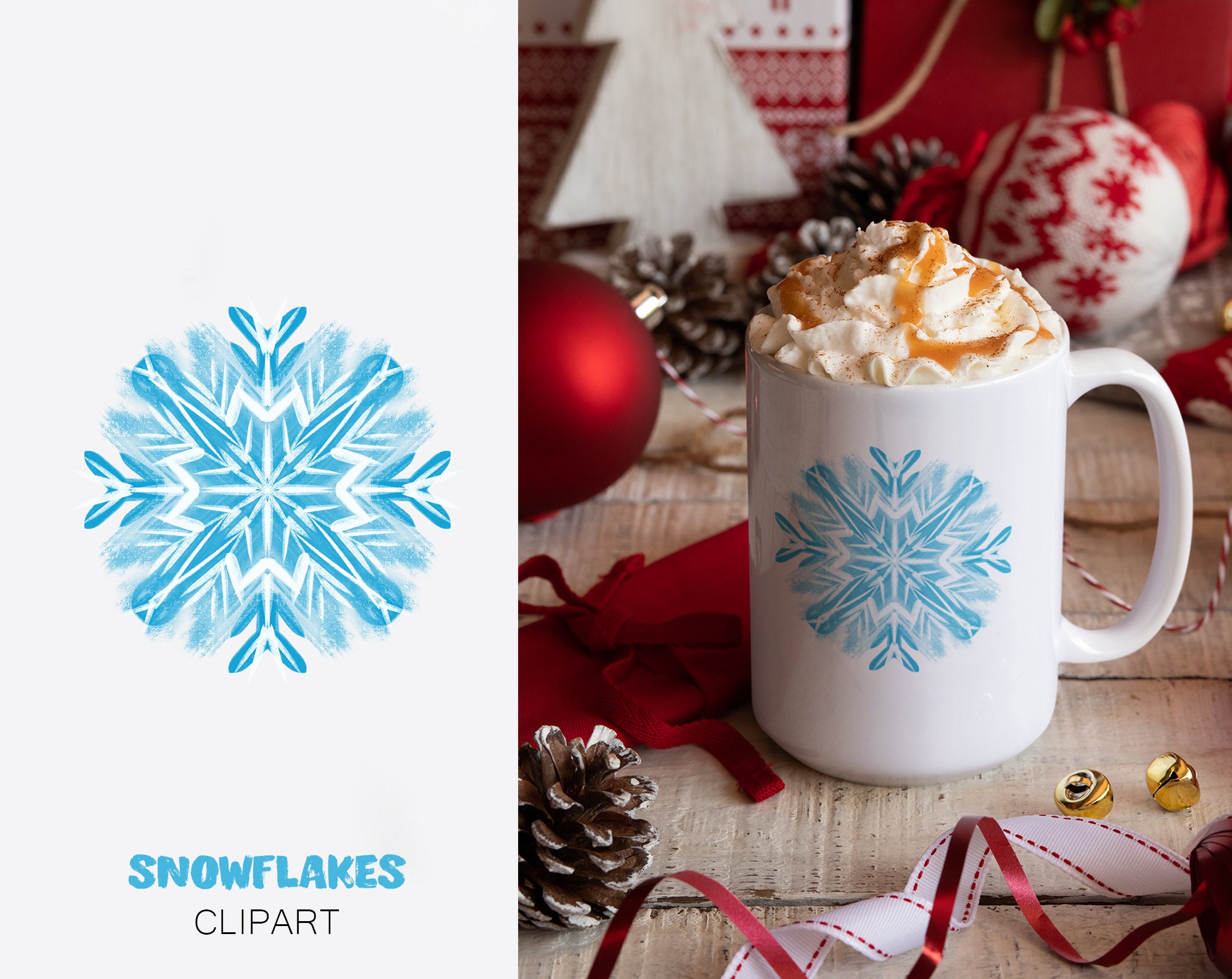 Snowflakes Clipart | Winter Snow Clip Art | Christmas Holiday PNG Decor ...