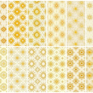 12 Seamless Sun Patterns | Sunshine Digital Paper | Instant Download ...