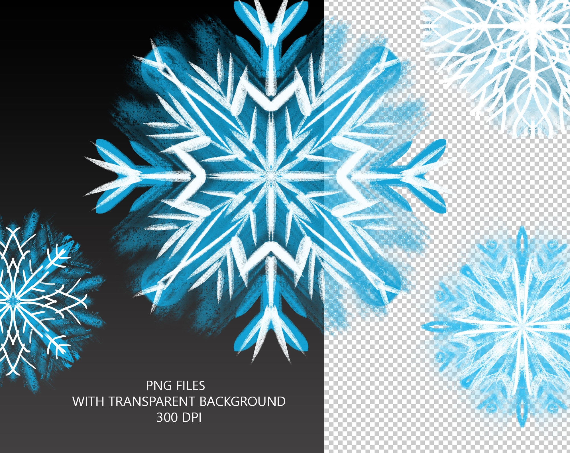 Snowflakes Clipart | Winter Snow Clip Art | Christmas Holiday PNG Decor ...