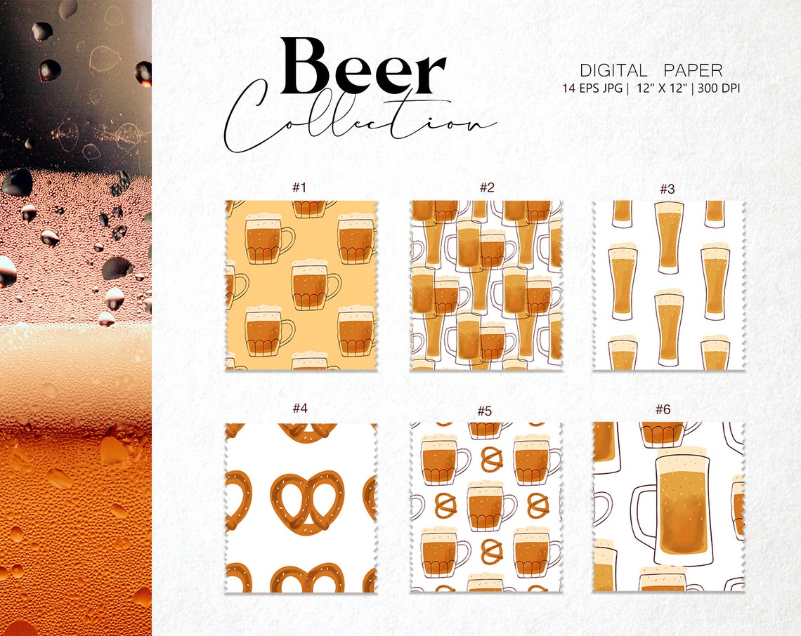 Beer Digital Paper Collection - Etsy