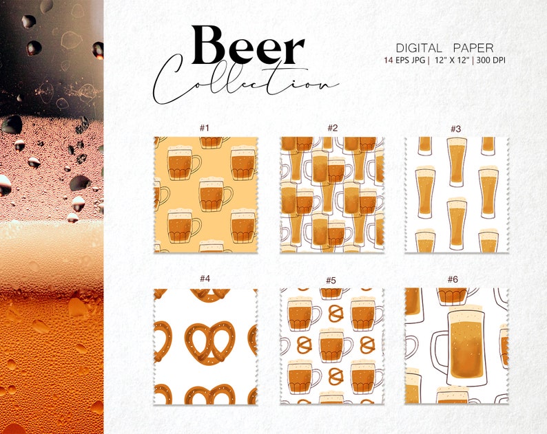 Beer Digital Paper Collection - Etsy