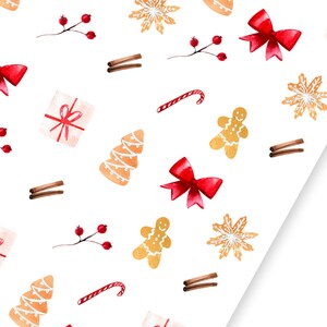 Watercolor Christmas Seamless Pattern, Xmas Digital Papers With ...
