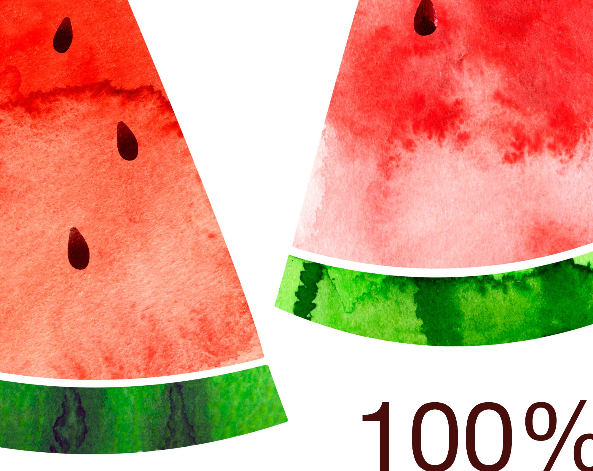 Watermelon Digital Clipart, Watercolor Illustrations Watermelon Slices ...