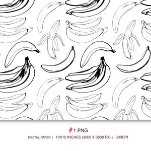 Banana Set Digital Clipart Watercolor and Ink. Bananas - Etsy