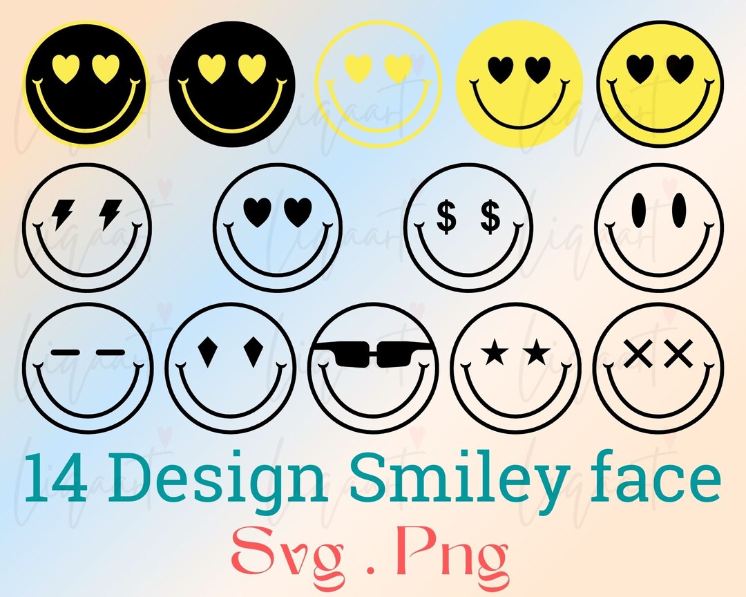 Smiley Face Svg ,smiley Svg ,personalized Gift Happy Face Svg Yellow ...