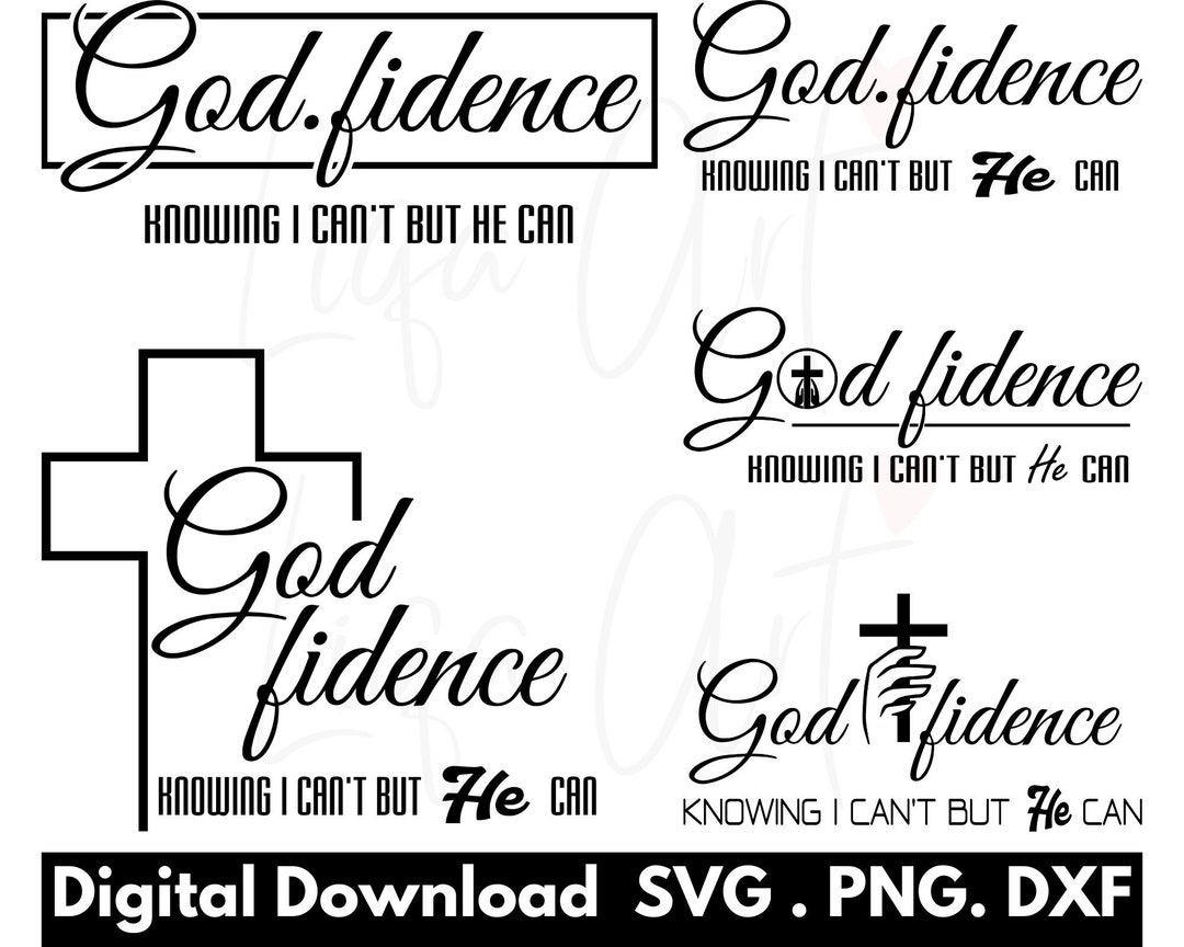 Godfidence SVG, Christian Scripture Design (digital Download) - Etsy
